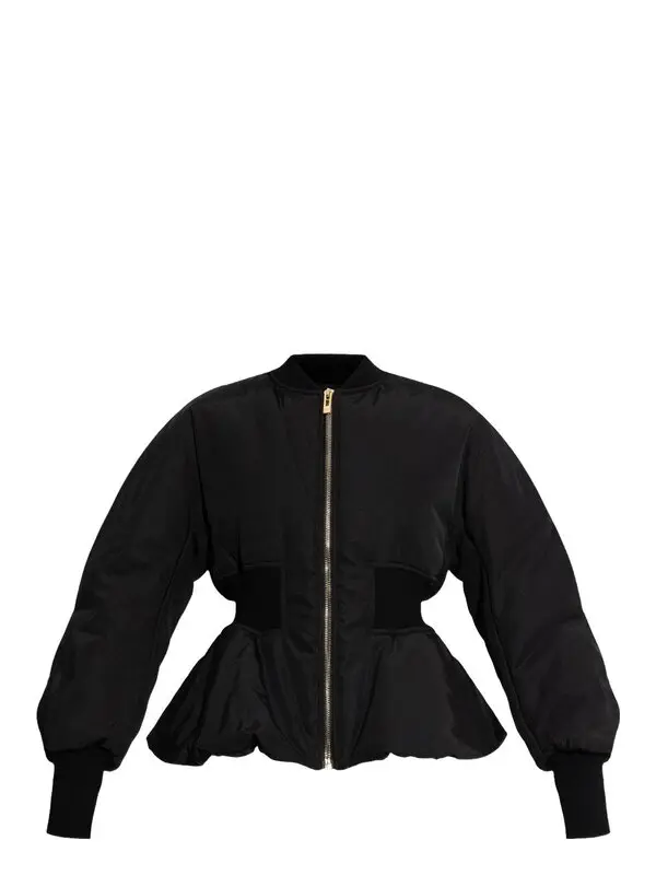 Alaïa Peplum Bomber Jacket - Black