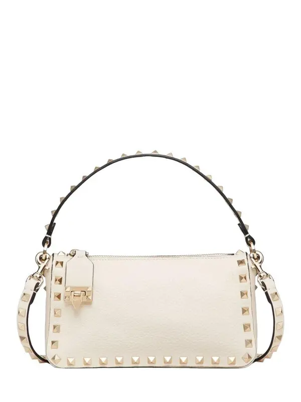 Valentino Garavani Rockstud Small Leather Shoulder Bag - White