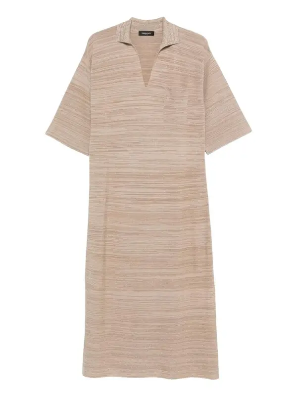 Fabiana Filippi Wool And Cotton Shirtdress - Beige