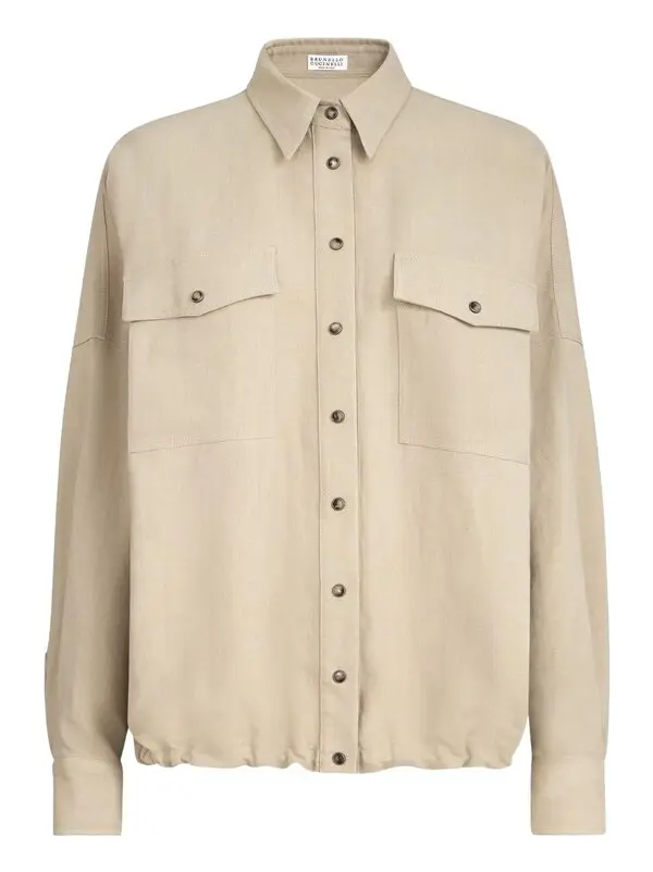 Brunello Cucinelli Linen Blend Shirt - Beige
