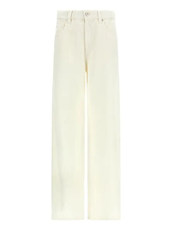 Brunello Cucinelli Cotton And Linen Blend Trousers - White