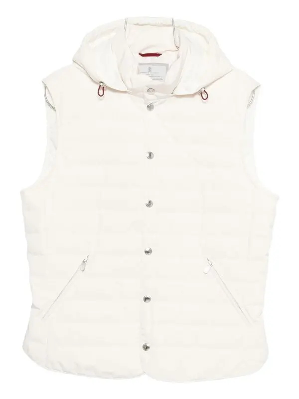 Brunello Cucinelli Hooded Down Vest - White
