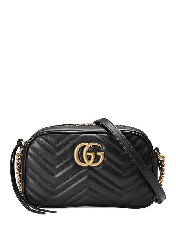 Gucci Gg Marmont Leather Camera Bag - Black