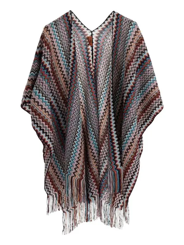 Missoni Poncho With Fringes - Multi