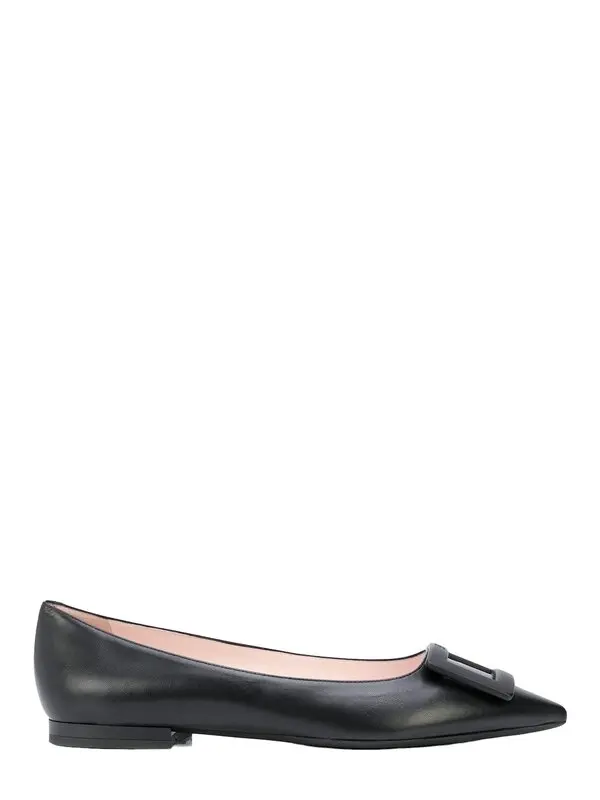 ROGER VIVIER Gommettine Leather Ballerinas - Black