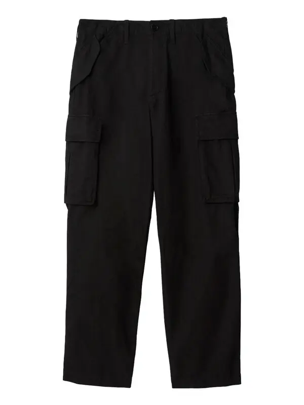 Burberry Cotton Cargo Trousers - Black