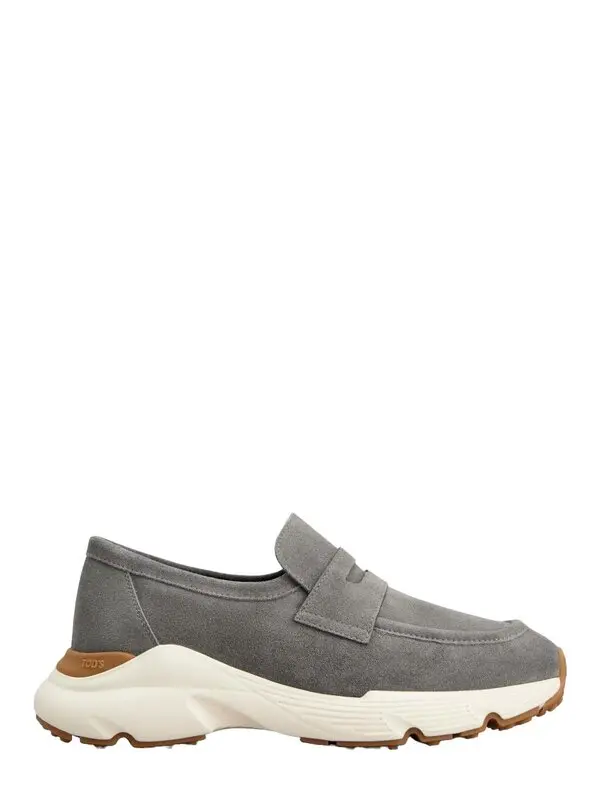 TOD'S Suede Leather Loafers - Grey