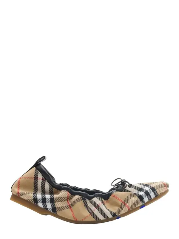 Burberry Check Ballerina Flats - Beige