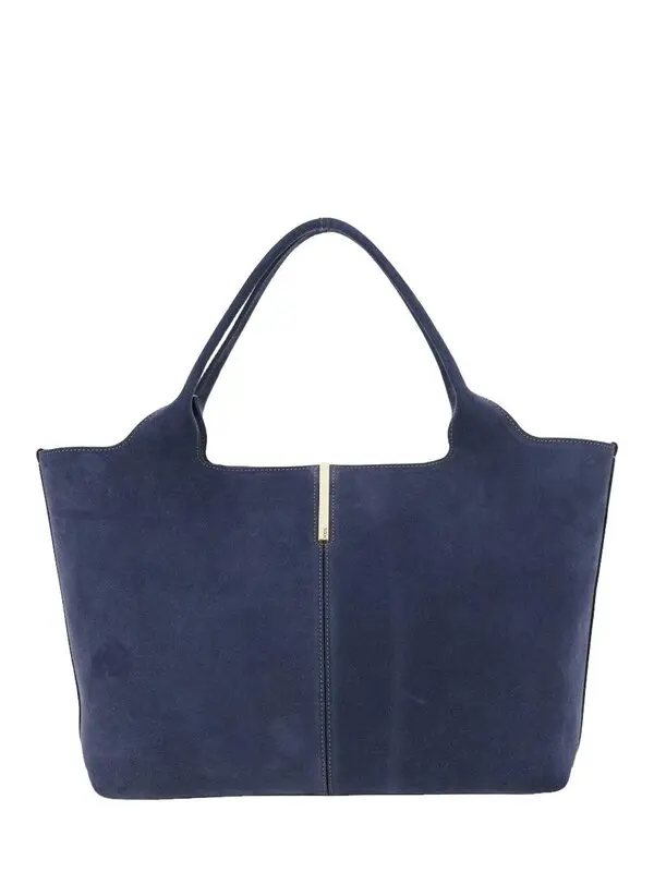 TOD'S Ssuede Leather Tote Bag - Blue