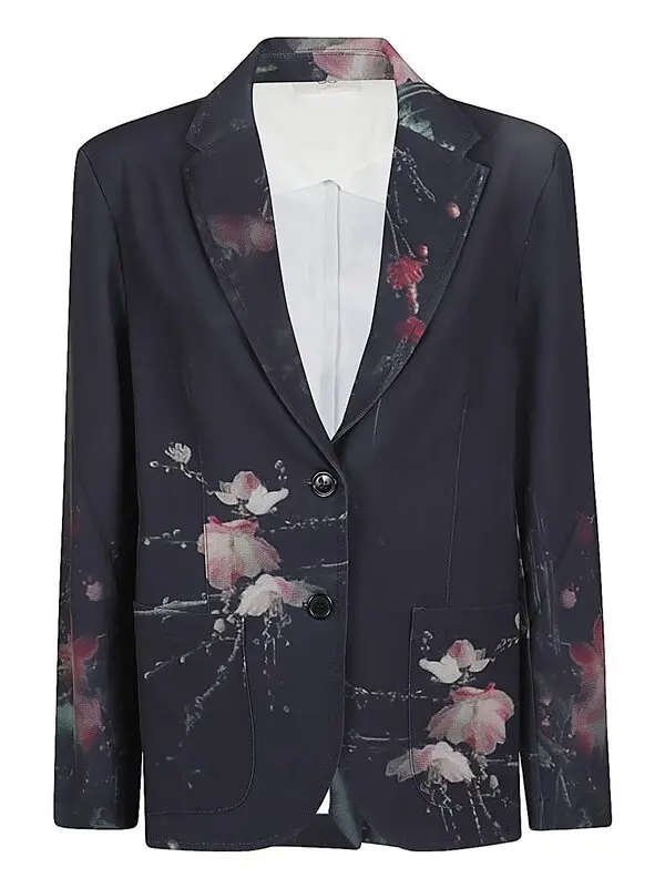 SISSIOTTOSTYLE Printed Single-breasted Blazer - Black