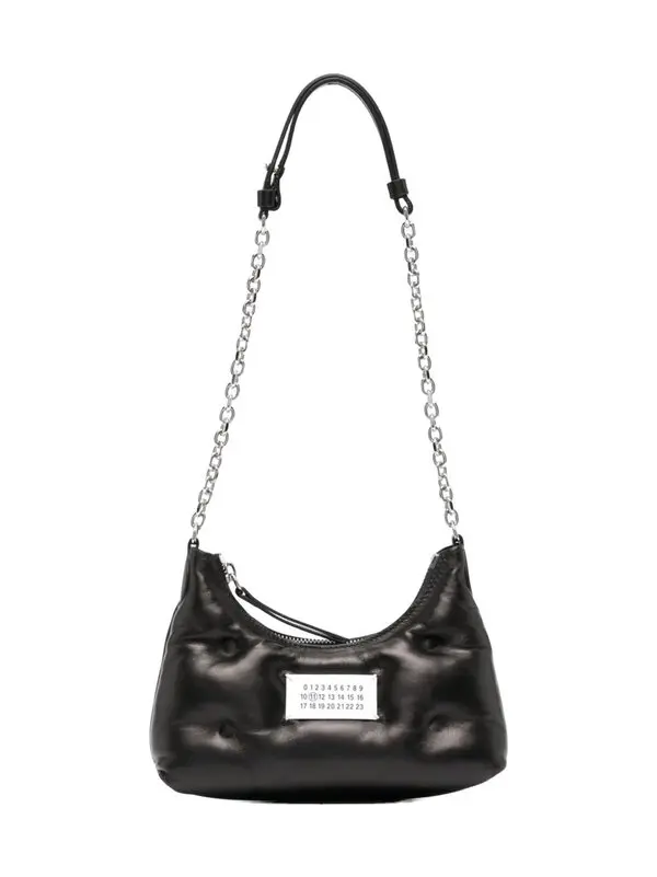 MAISON MARGIELA Glam Slam Micro Leather Hobo Bag - Black