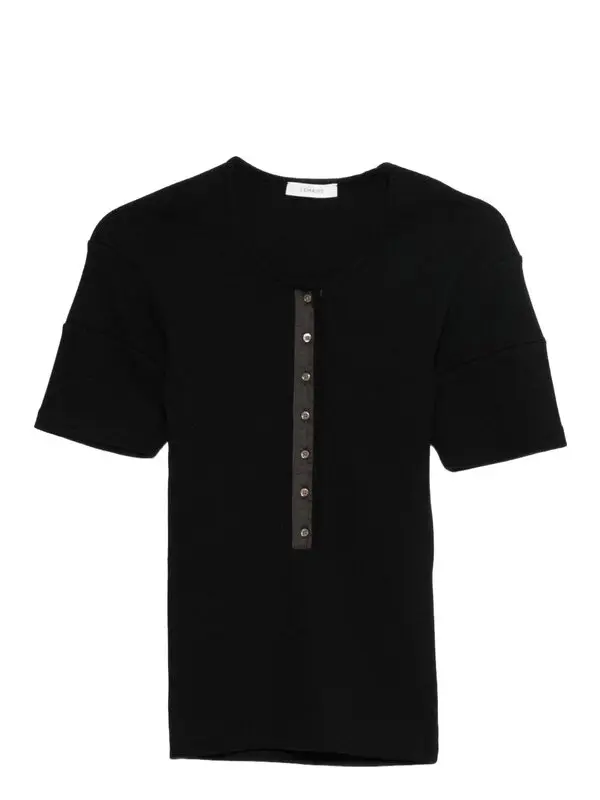 LEMAIRE Cotton And Linen T-shirt - Black