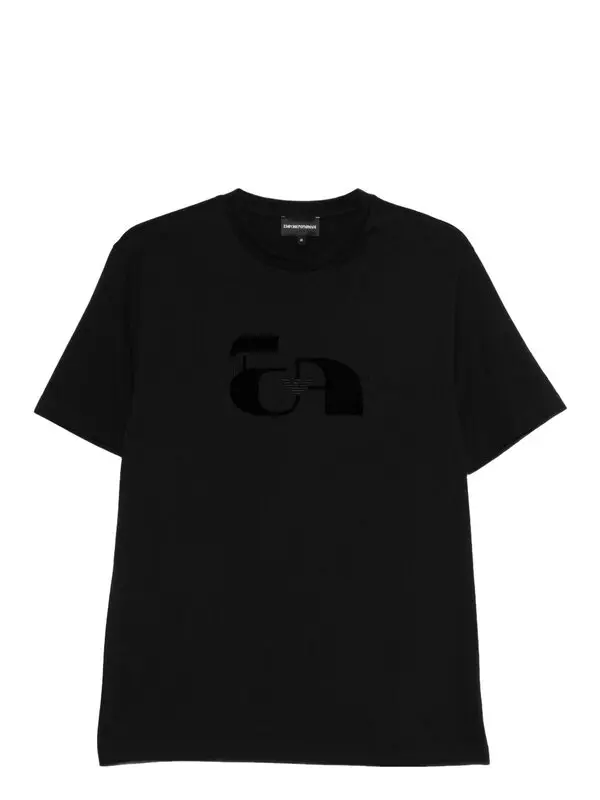 Emporio Armani Printed Cotton T-shirt - Black