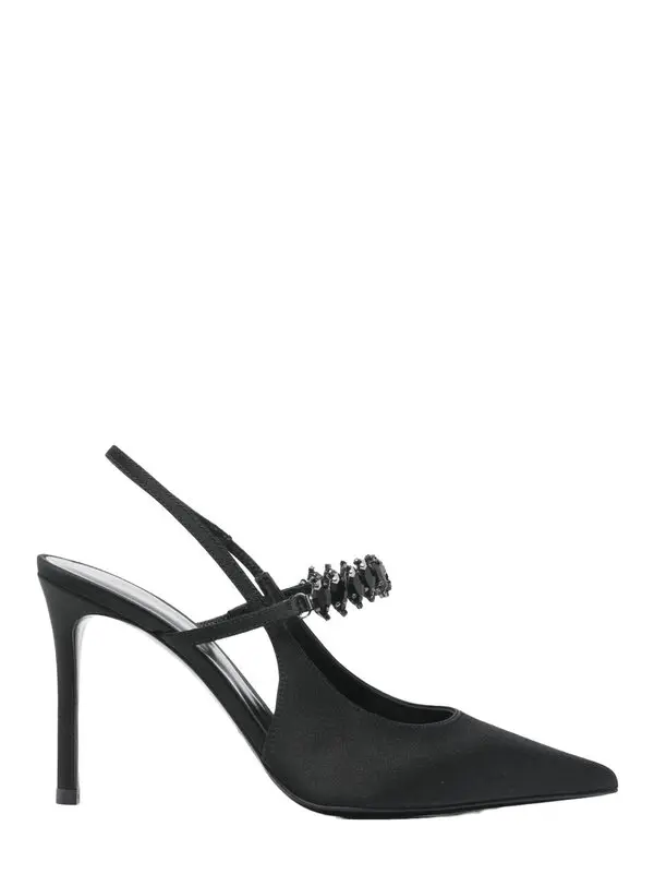 Emporio Armani Silk Satin Slingback Pumps - Black