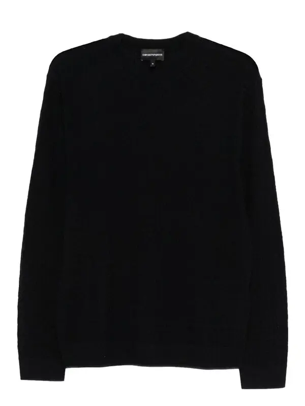 Emporio Armani Wool Crewneck Sweater - Blue