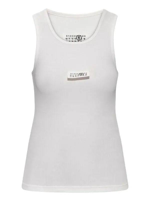 MAISON MARGIELA Logo Cotton Tank Top - White