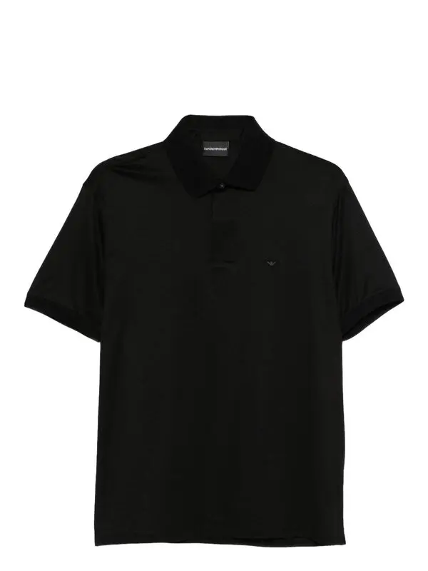 Emporio Armani Cotton Polo Shirt - Black