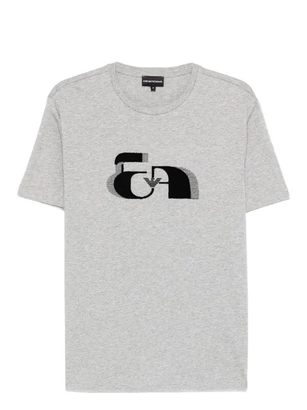 Emporio Armani Printed Cotton T-shirt - Grey