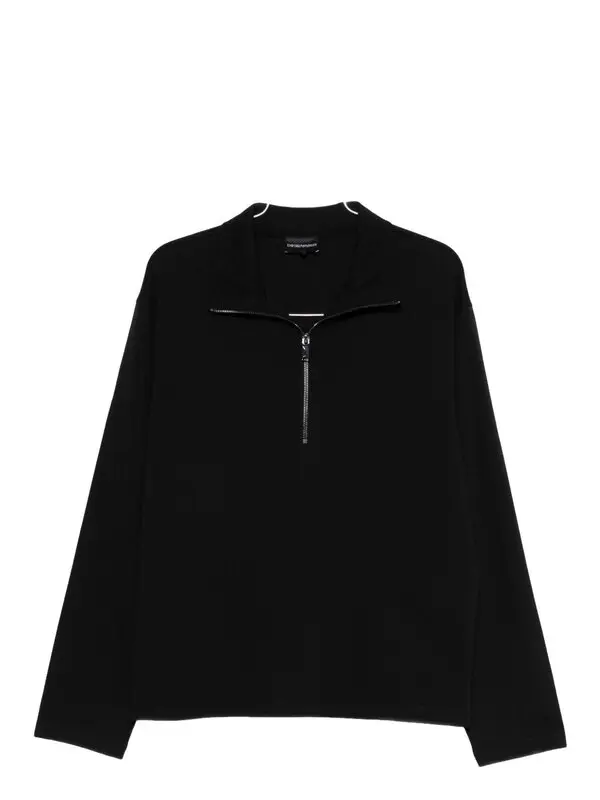 Emporio Armani Half-zip Pullover - Black