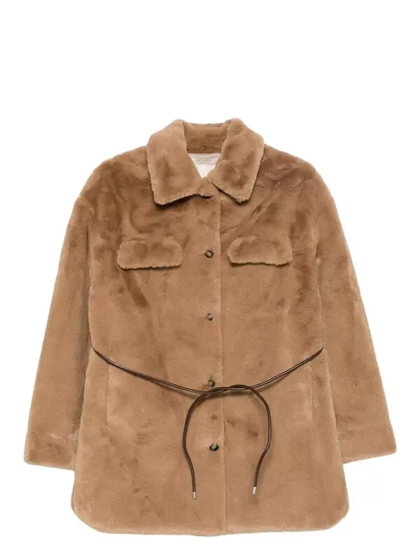 MOLLIOLLI Ashley Faux Fur Jacket - Brown