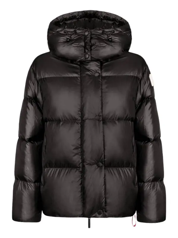 AFTER/LABEL Feather Coat With High Neck - Black