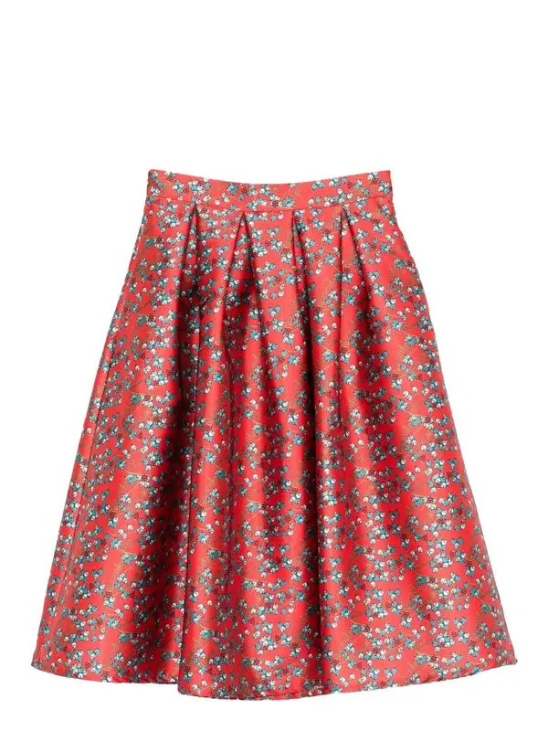 ALESSANDRO ENRIQUEZ Printed Midi Skirt - Red