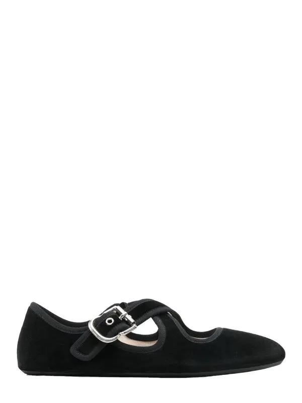 Alaïa Velvet Ballet Flats - Black