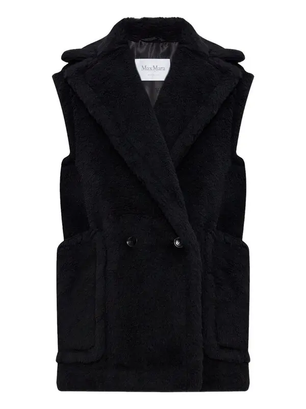 Max Mara Wool Double-breasted Vest - Black