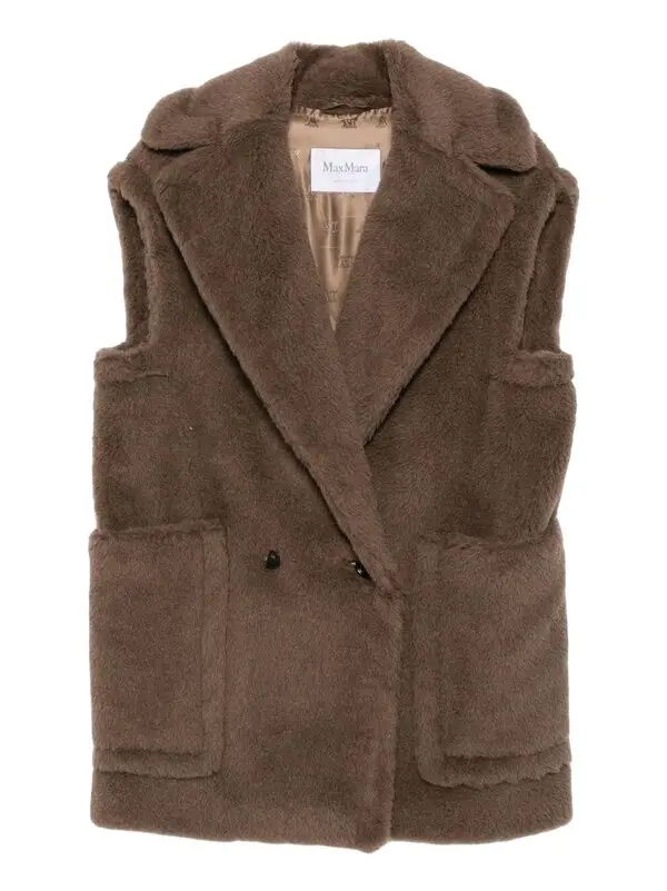 Max Mara Wool Double-breasted Vest - Brown