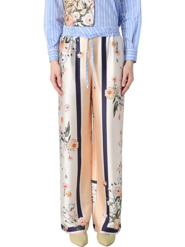 Liu Jo Printed Wide Leg Trousers - Blue