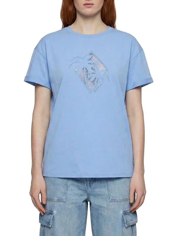 Liu Jo T-shirt With Embroidered Detail - Blue