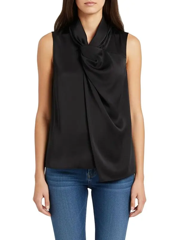 Theory Sleeveless Draped Top - Black