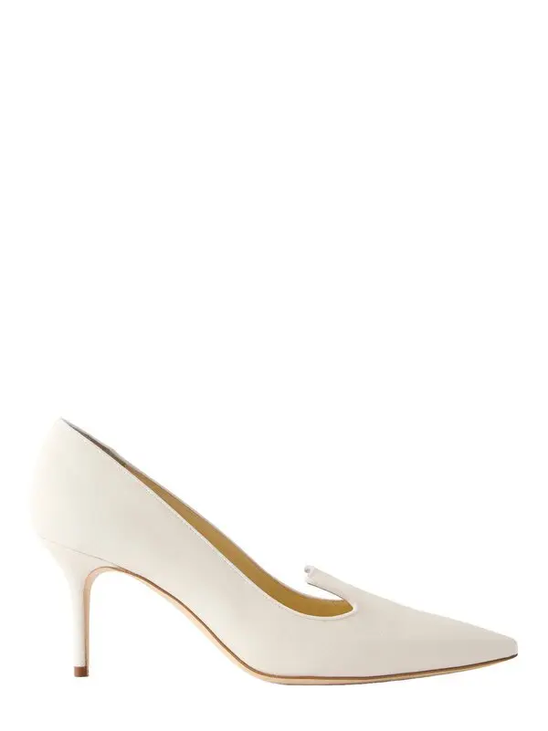 Manolo Blahnik Ralypla 70 Crepe De Chine Pumps - Ivory
