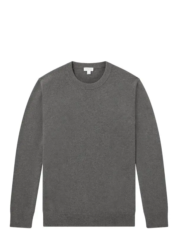 Sunspel Cashmere Crew Neck Sweater - Green