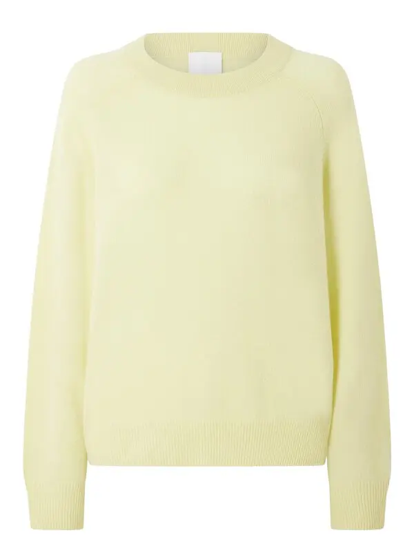 ALLUDE Cashmere Crewneck Sweater - Yellow