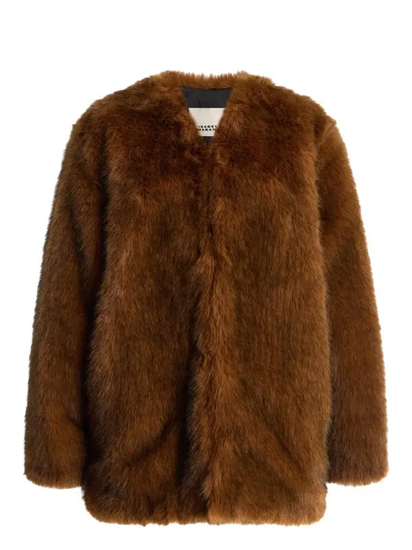 Isabel Marant Aglae Faux Fur Jacket - Brown