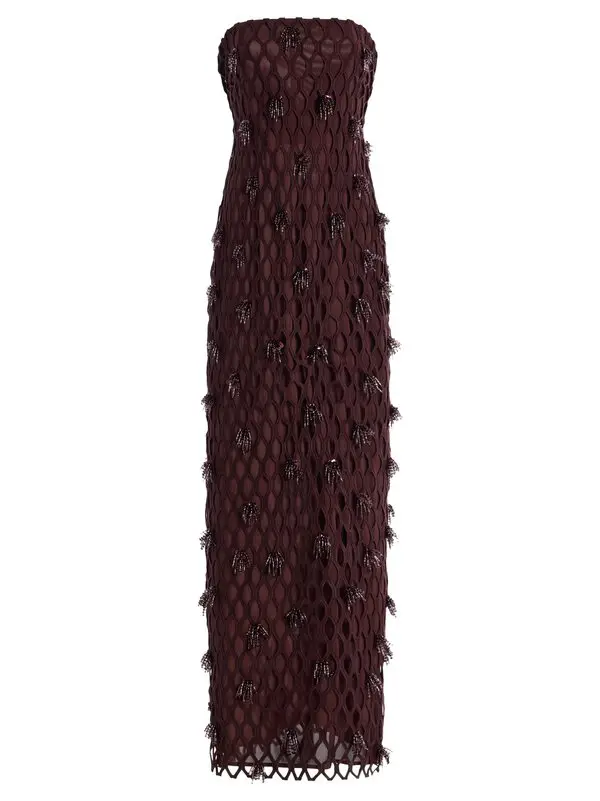 Simkhai Iridessa Bustier Gown - Burgundy