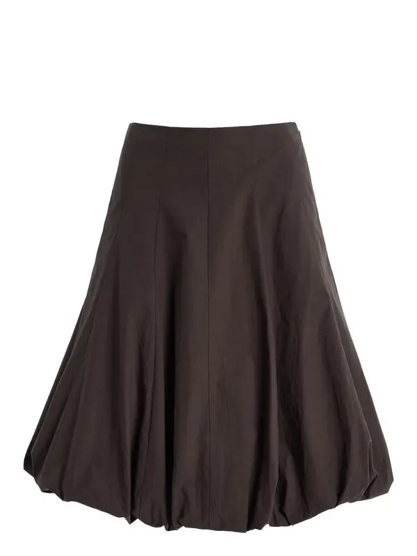 Proenza Schouler White Label Kyra Rumpled Cotton Midi Skirt - Brown