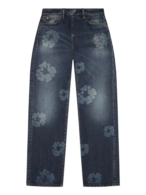 DENIM TEARS Laser Cotton Wreath Denim Pants - Blue