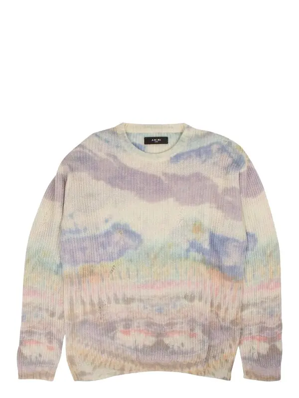 Amiri Tie-dye Pullover Sweater - Blue