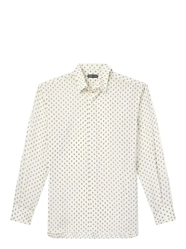 TOM FORD Paisley-print Silk Crepe De Chine Shirt - White