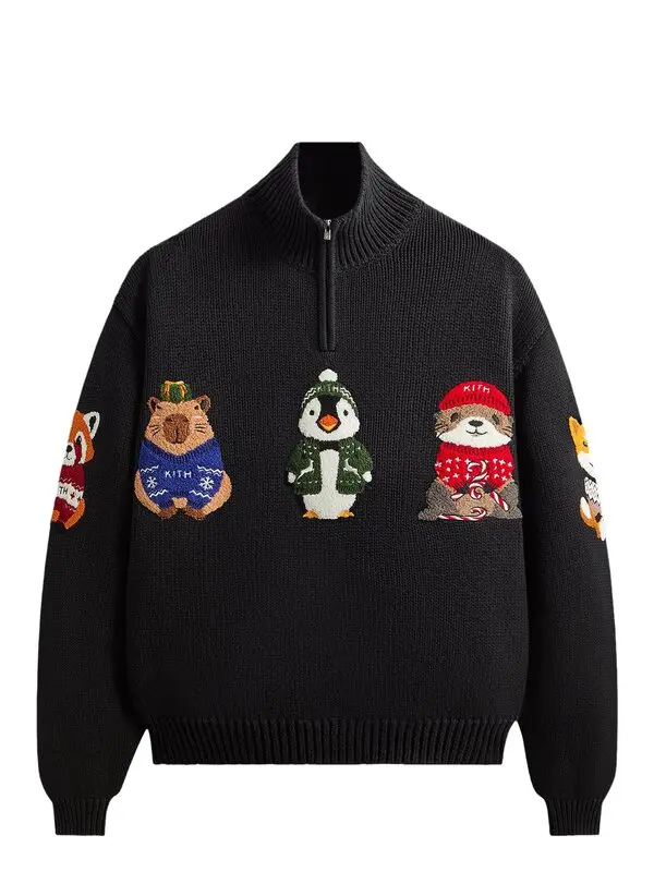 Kith Kithmas Animals Wyona Quarter Zip - Black