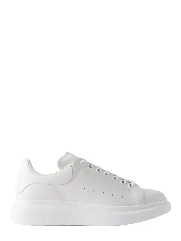 Alexander McQueen Exaggerated-sole Leather Sneakers - White
