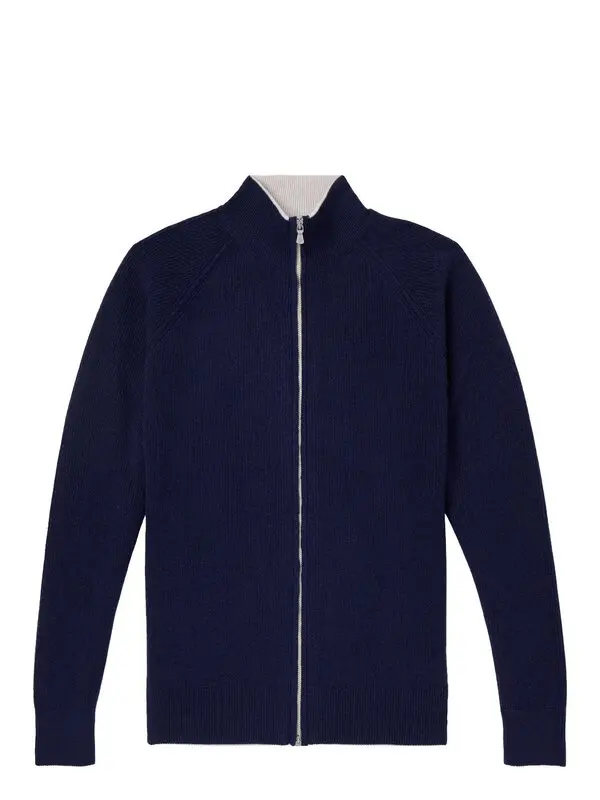 Eleventy Cashmere Zip-up Sweater - Blue