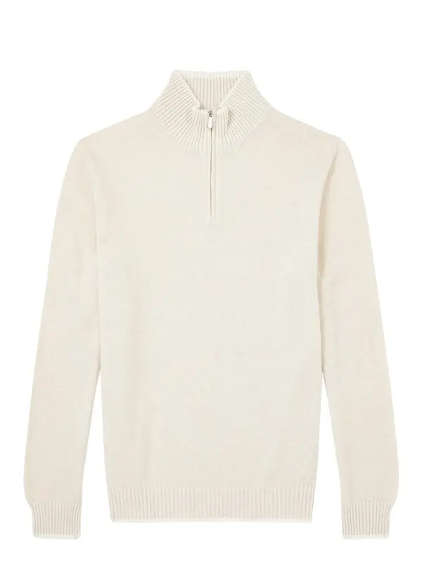 Fedeli Cashmere Half-zip Sweater - Neutrals