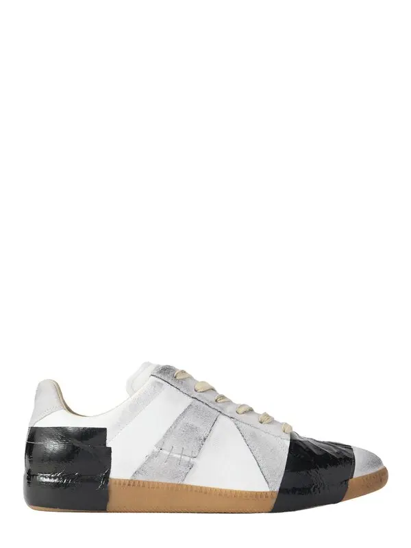 MAISON MARGIELA Replica Leather And Suede Sneakers - Neutrals