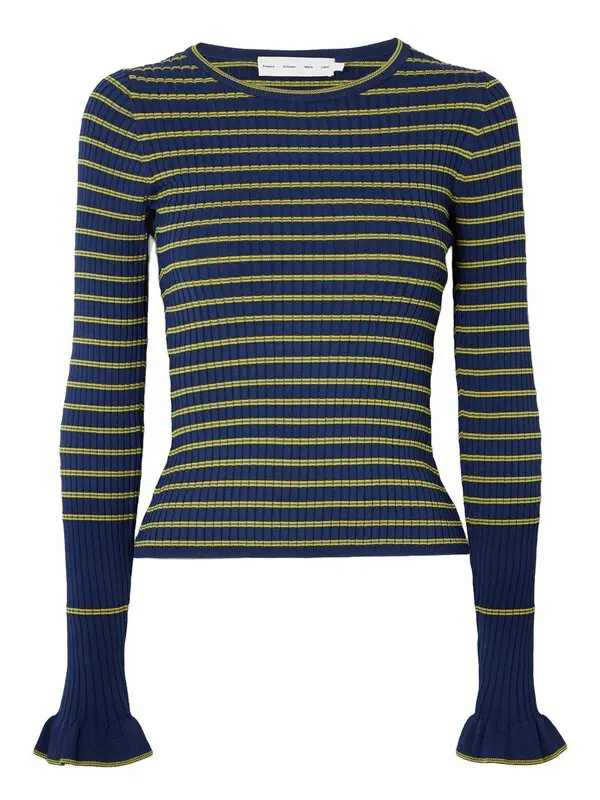 Proenza Schouler White Label Ribbed-knit Striped Sweater - Blue