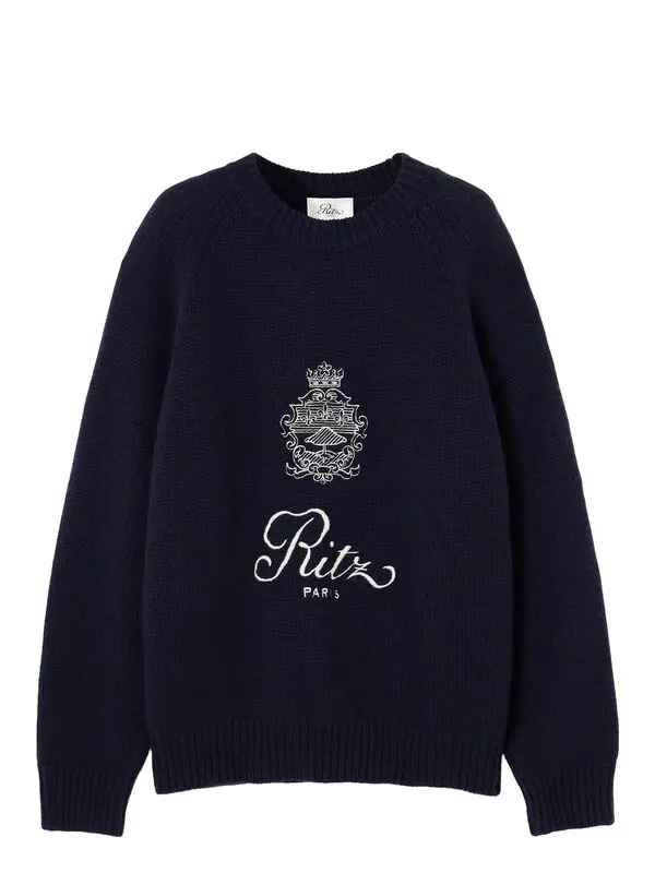 FRAME Ritz Paris Oversized Cashmere Sweater - Blue