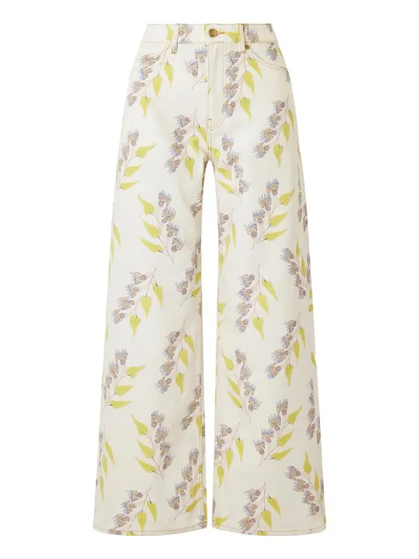 Ulla Johnson Willow Floral-print Wide-leg Jeans - Multi