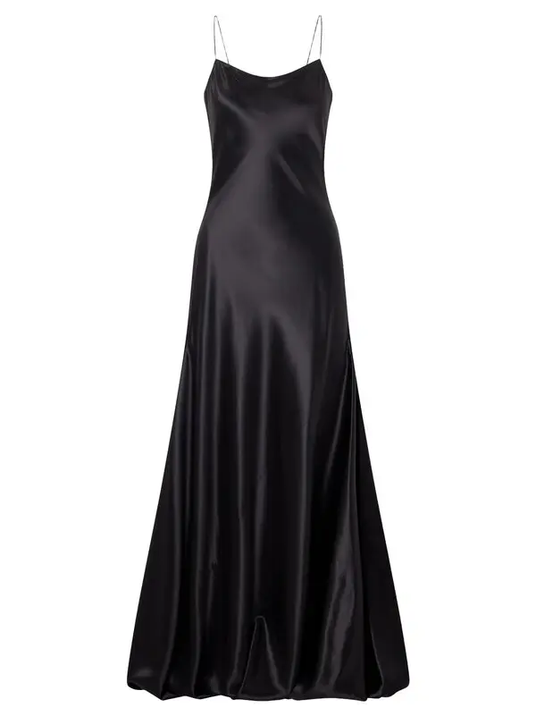 Alaïa Draped Silk-satin Gown - Black